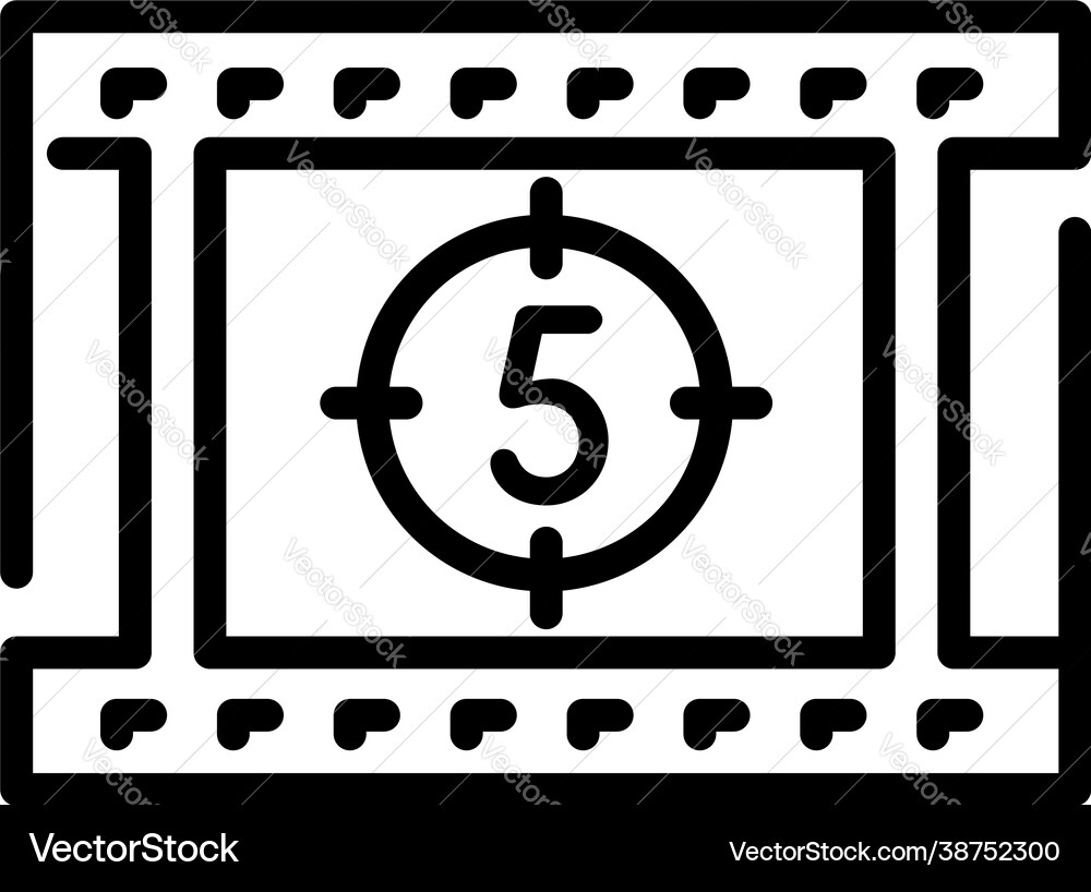 Movie countdown icon outline style Royalty Free Vector Image