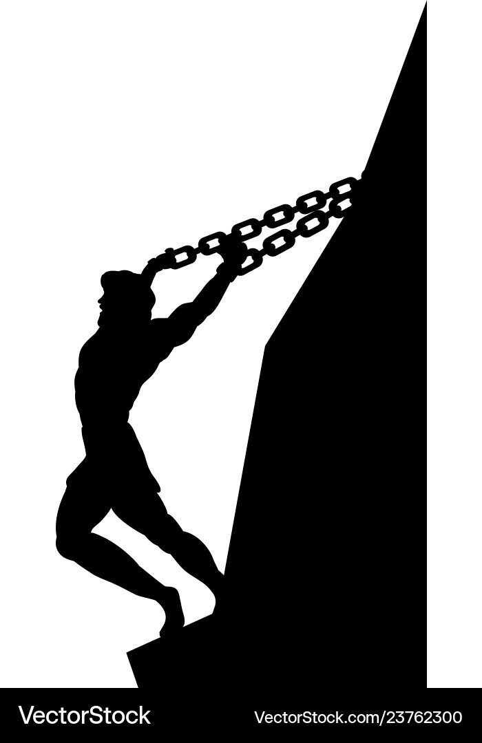 Prometheus god silhouette ancient mythology Vector Image