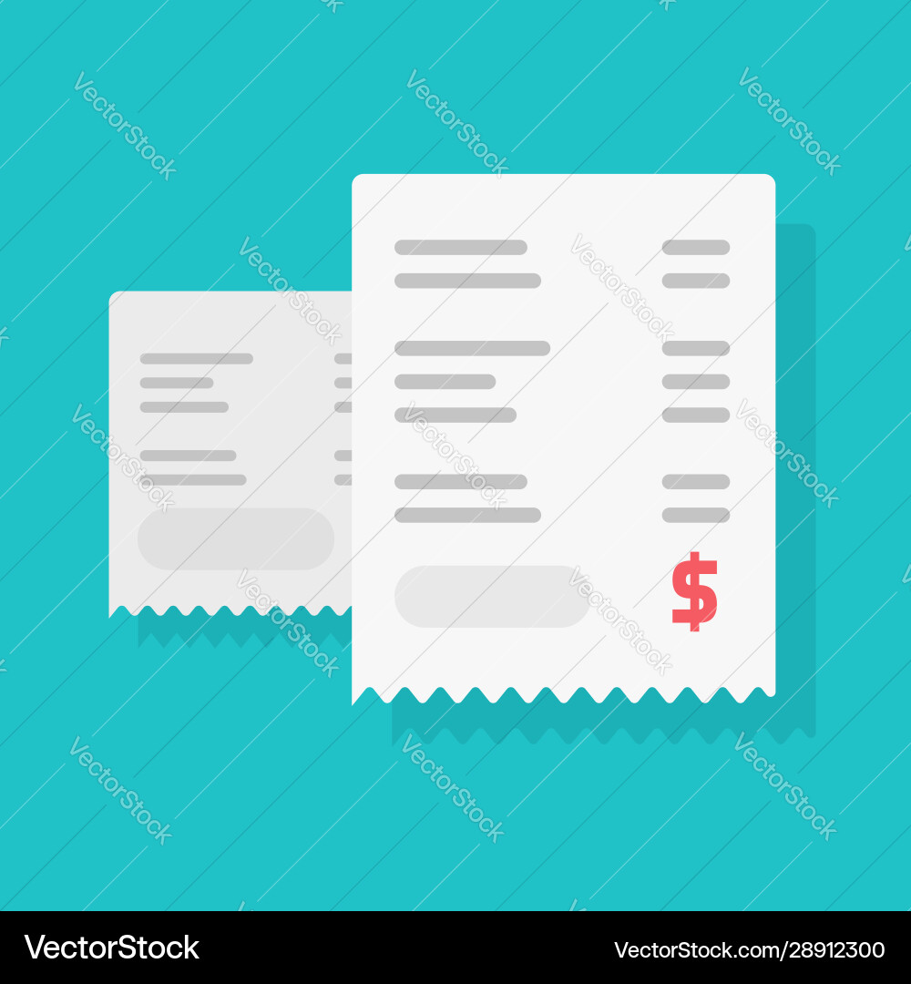 Receipt pay or paper bill payment Royalty Free Vector Image
