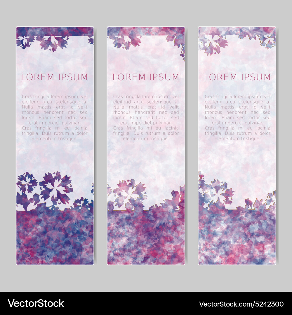 Set of three abstract colorful banners Royalty Free Vector