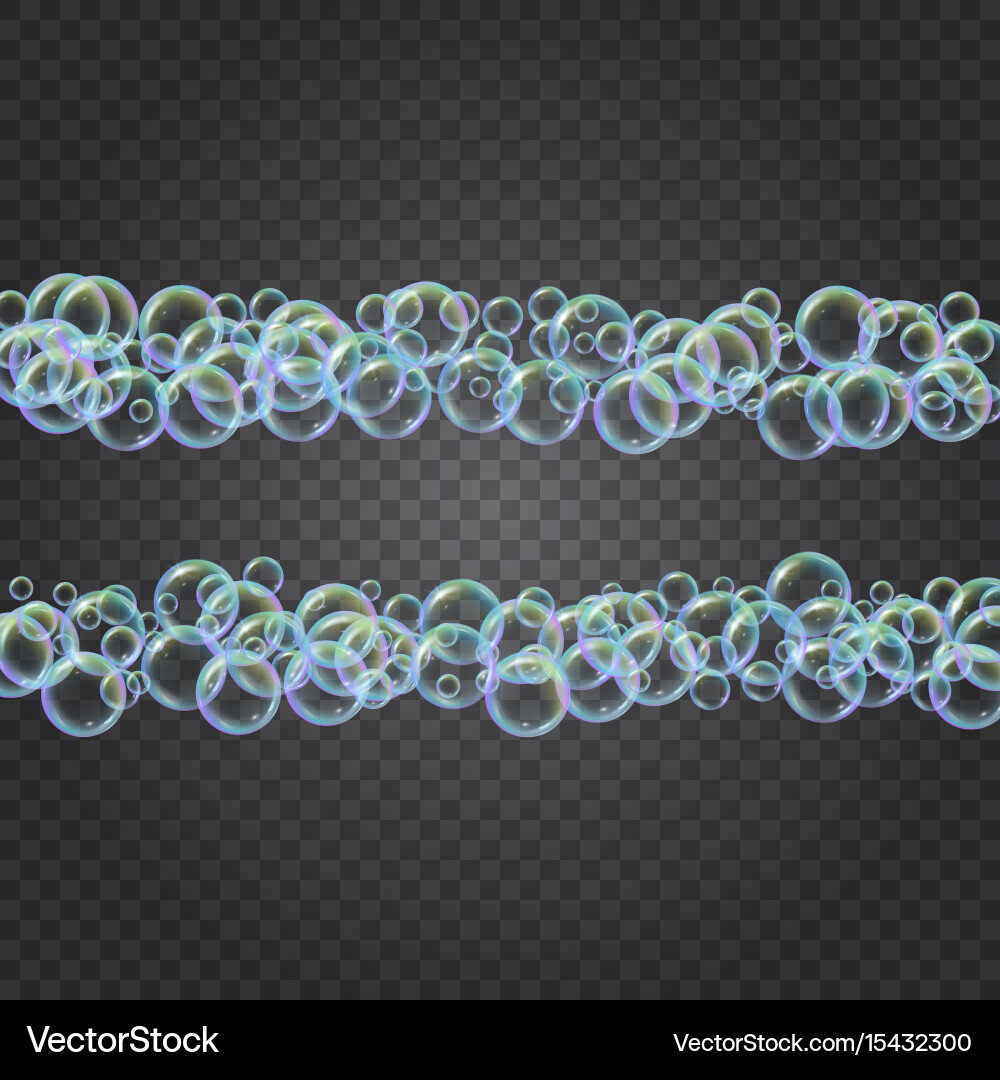 Shampoo foam with colorful realistic bubbles Vector Image