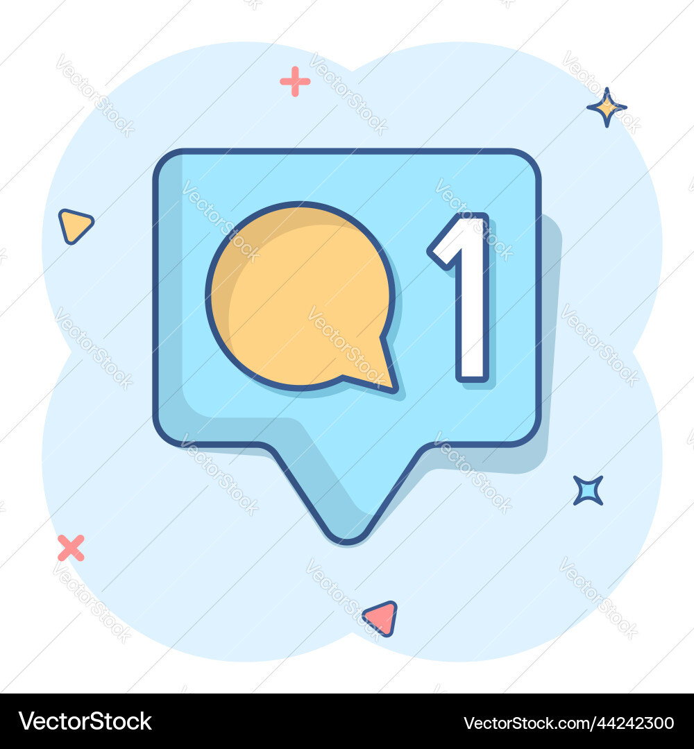 Social media notification sign icon in comic Vector Image