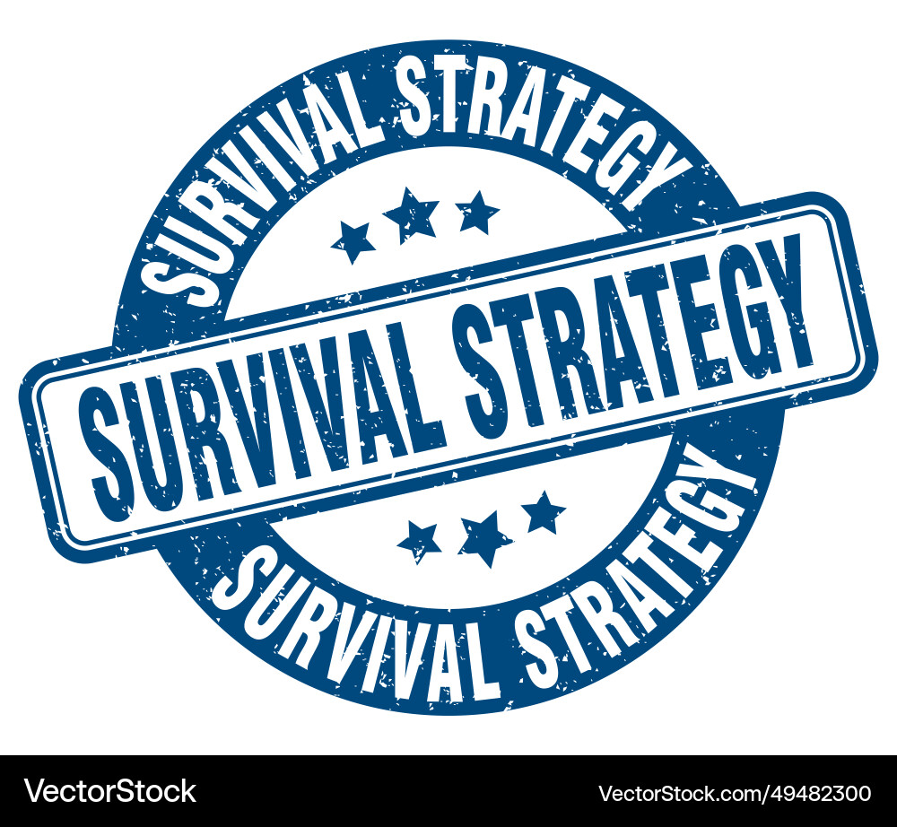 Survival strategy stamp survival strategy label Vector Image