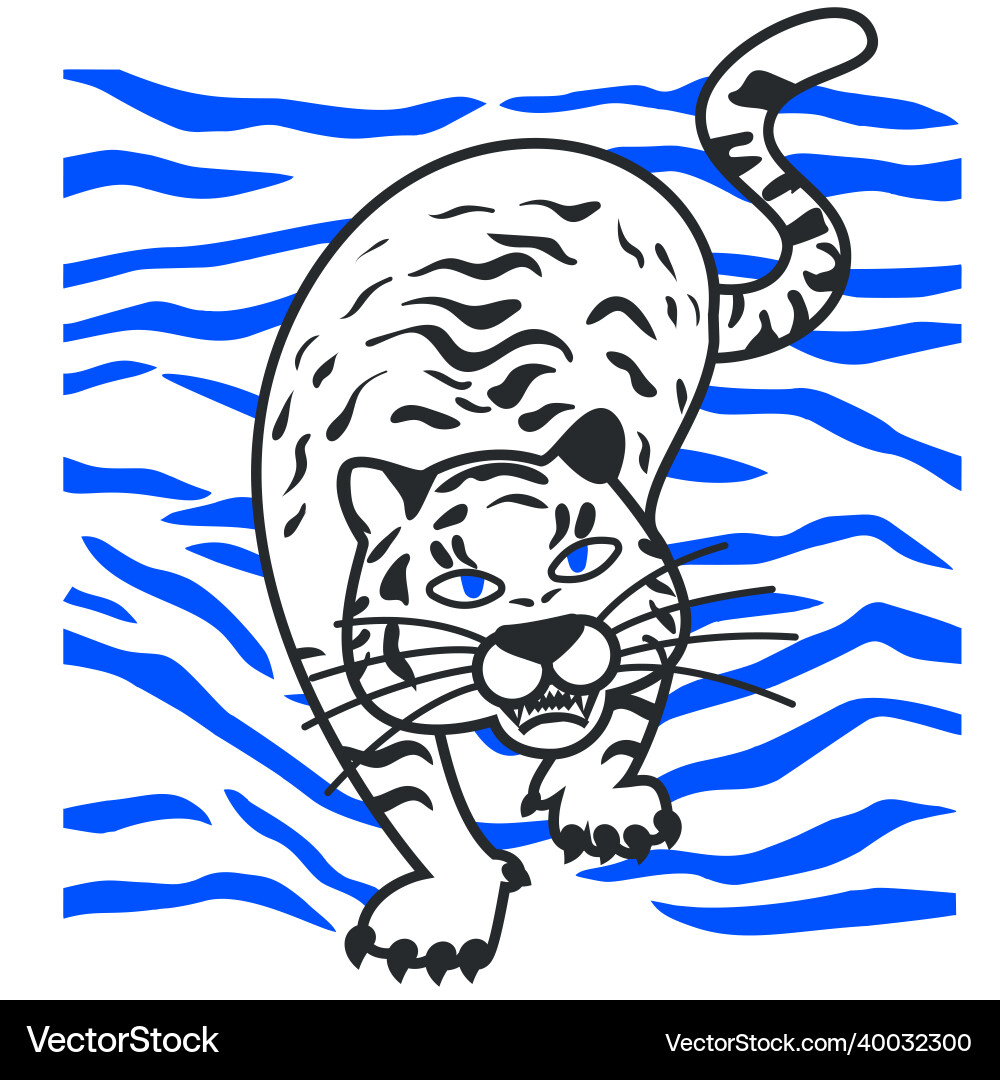 The water tiger symbol Royalty Free Vector Image