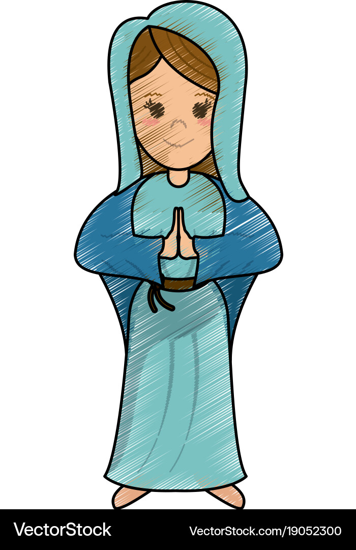 Virgin mary cartoon Royalty Free Vector Image - VectorStock
