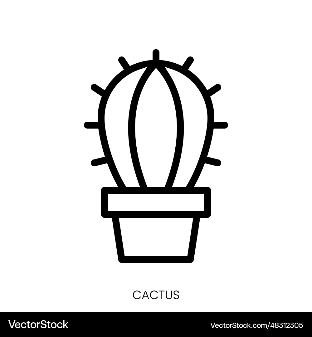 Cactus icon line art style design isolated Vector Image
