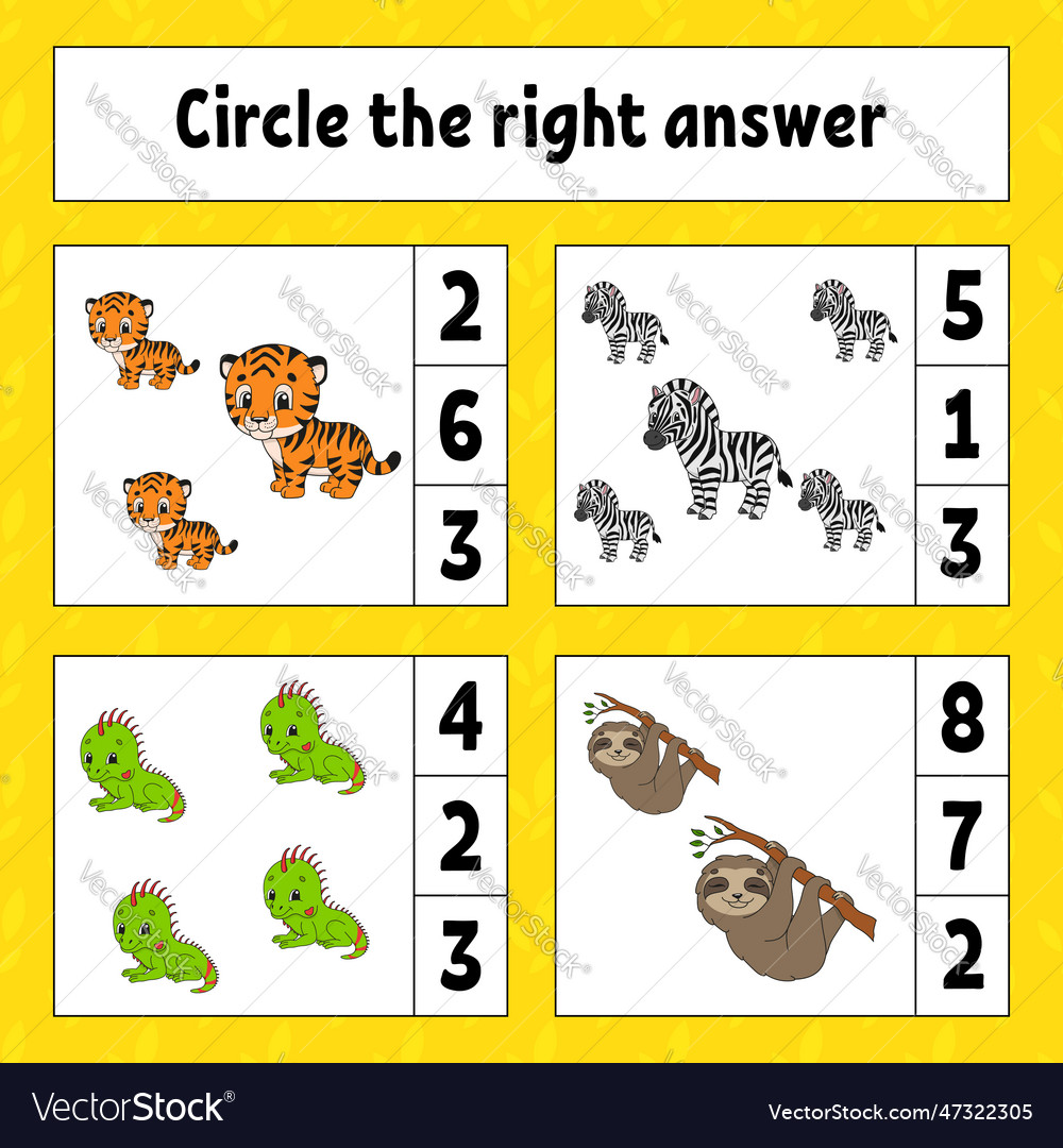 Circle the right answer education developing Vector Image