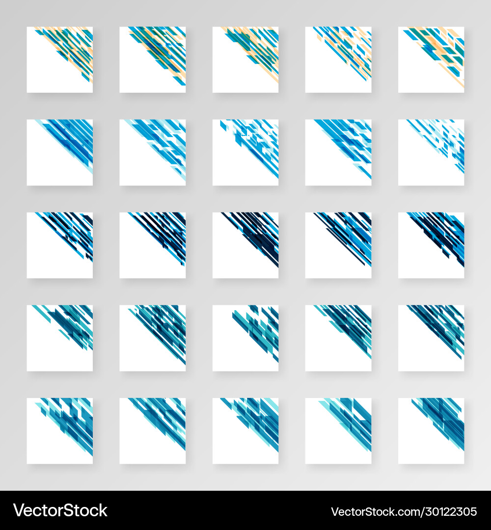 Corner decor pack for business cards with modern Vector Image