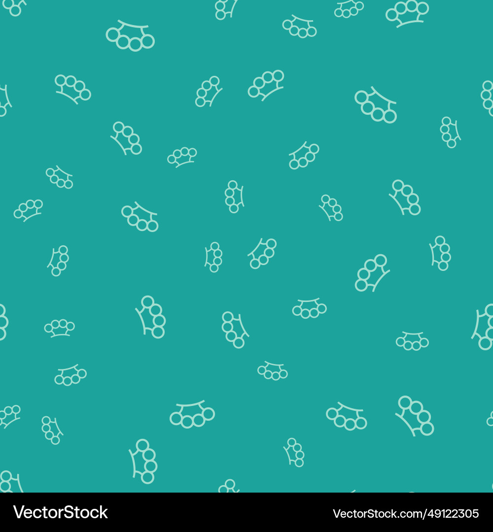 Green brass knuckles icon isolated seamless Vector Image
