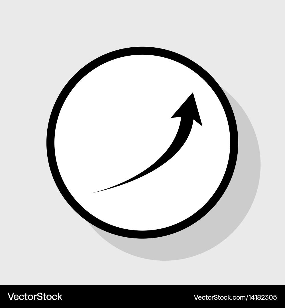 Growing arrow sign flat black icon Royalty Free Vector Image