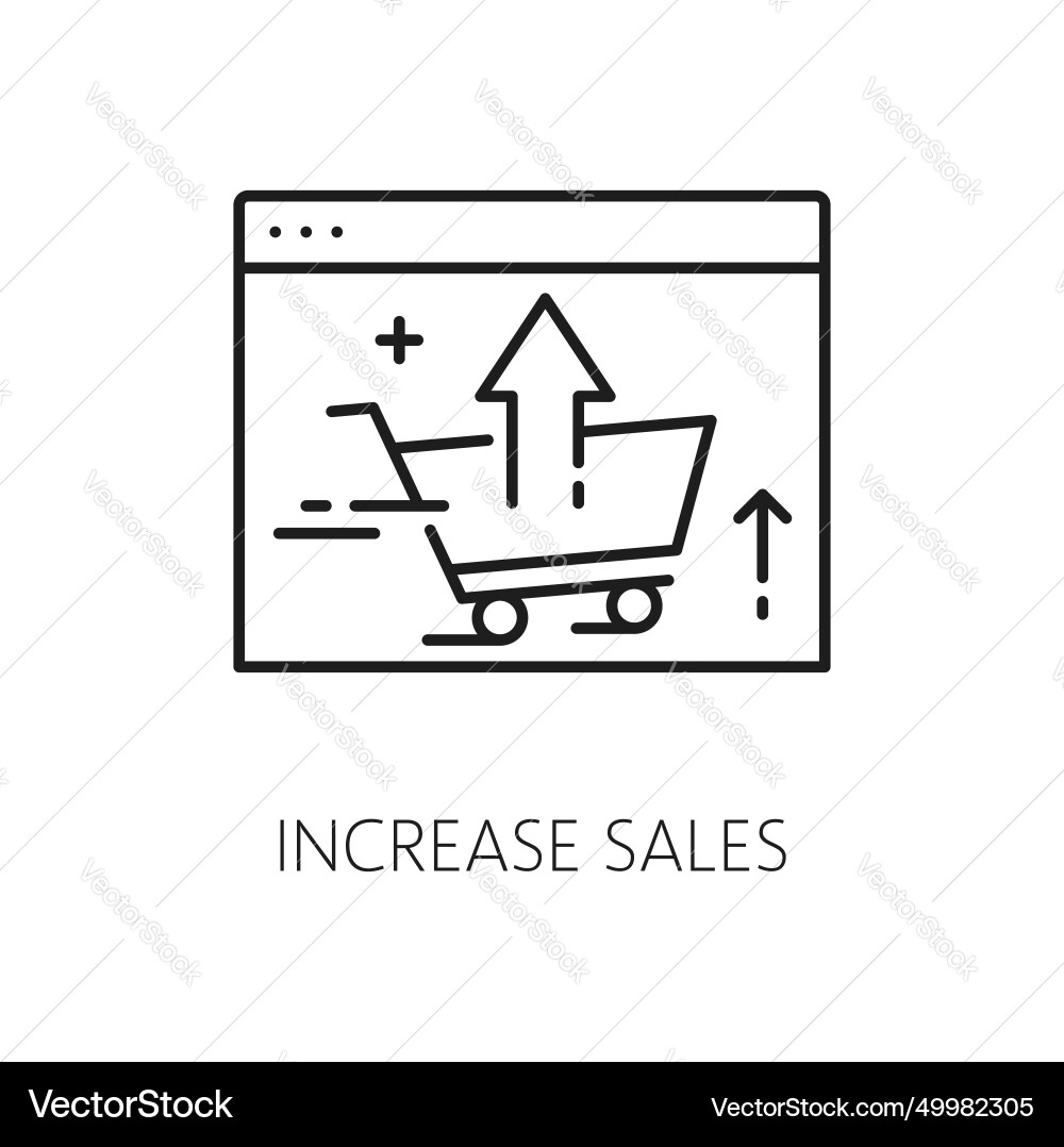 Increase sales sem search engine marketing icon Vector Image