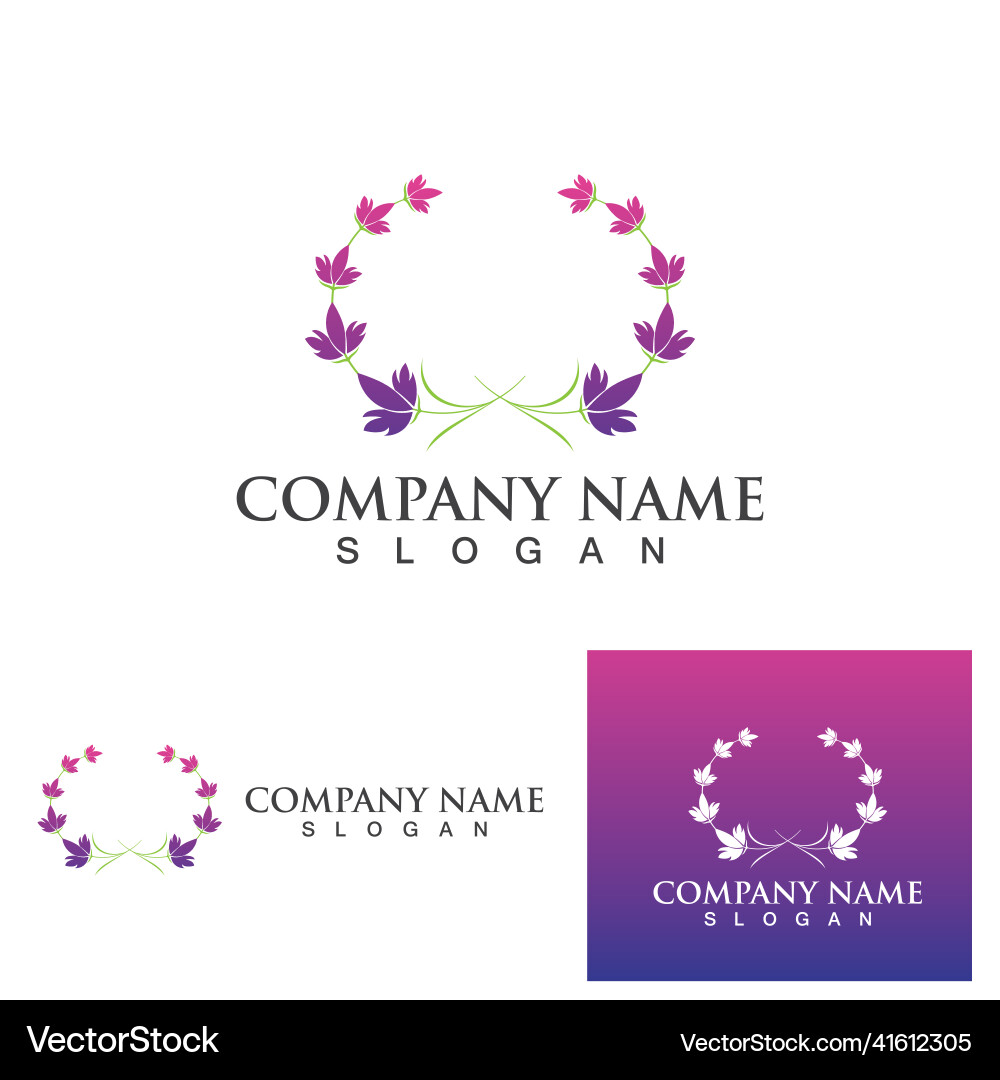 Lavender flower logo symbol template Royalty Free Vector
