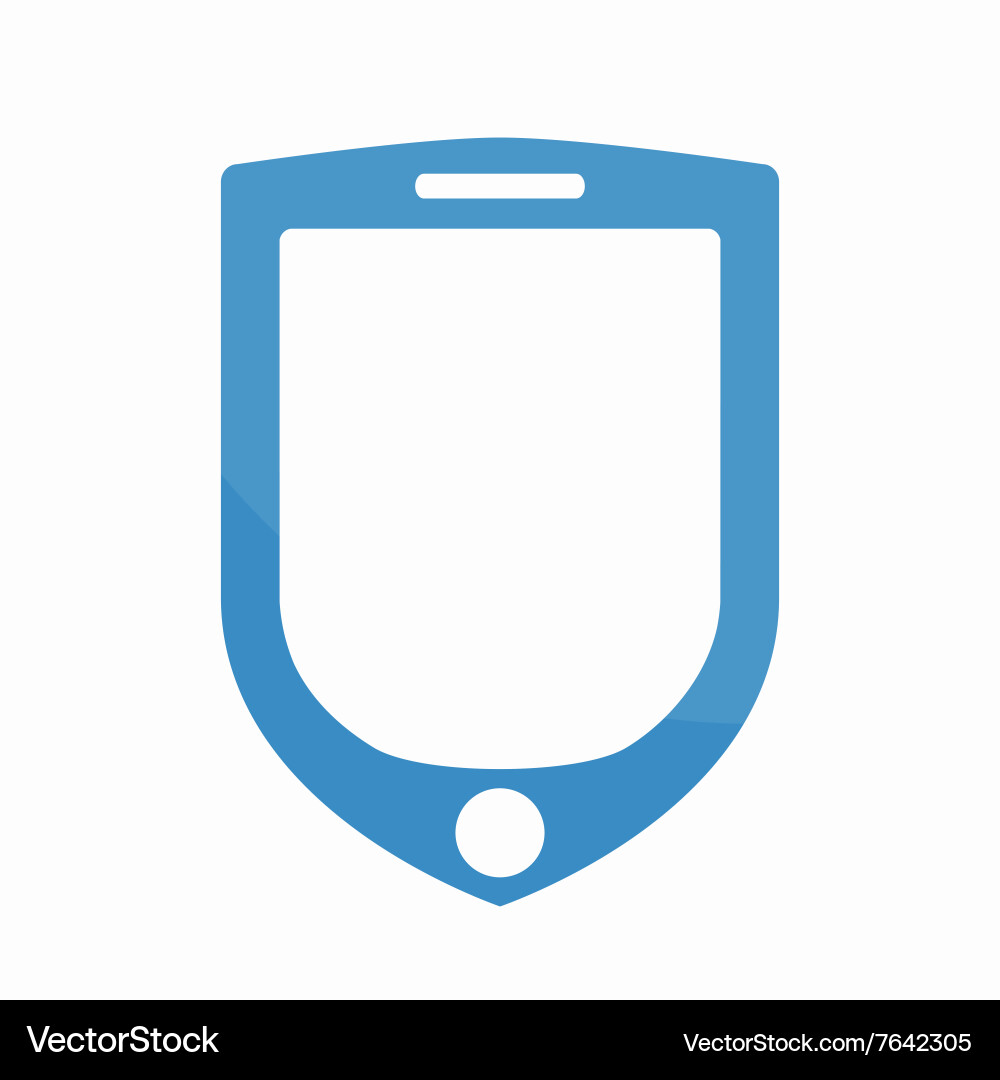 Logo combination of a shield and phone Royalty Free Vector