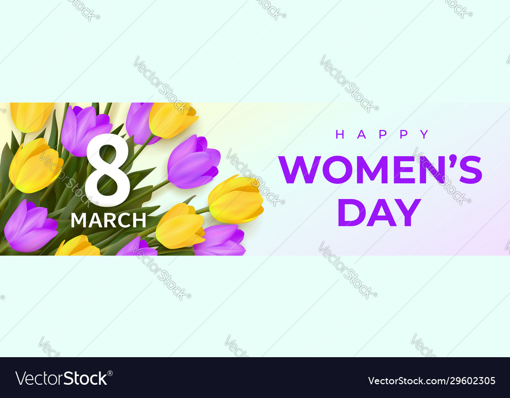 March 8 international womens day banner greeting Vector Image