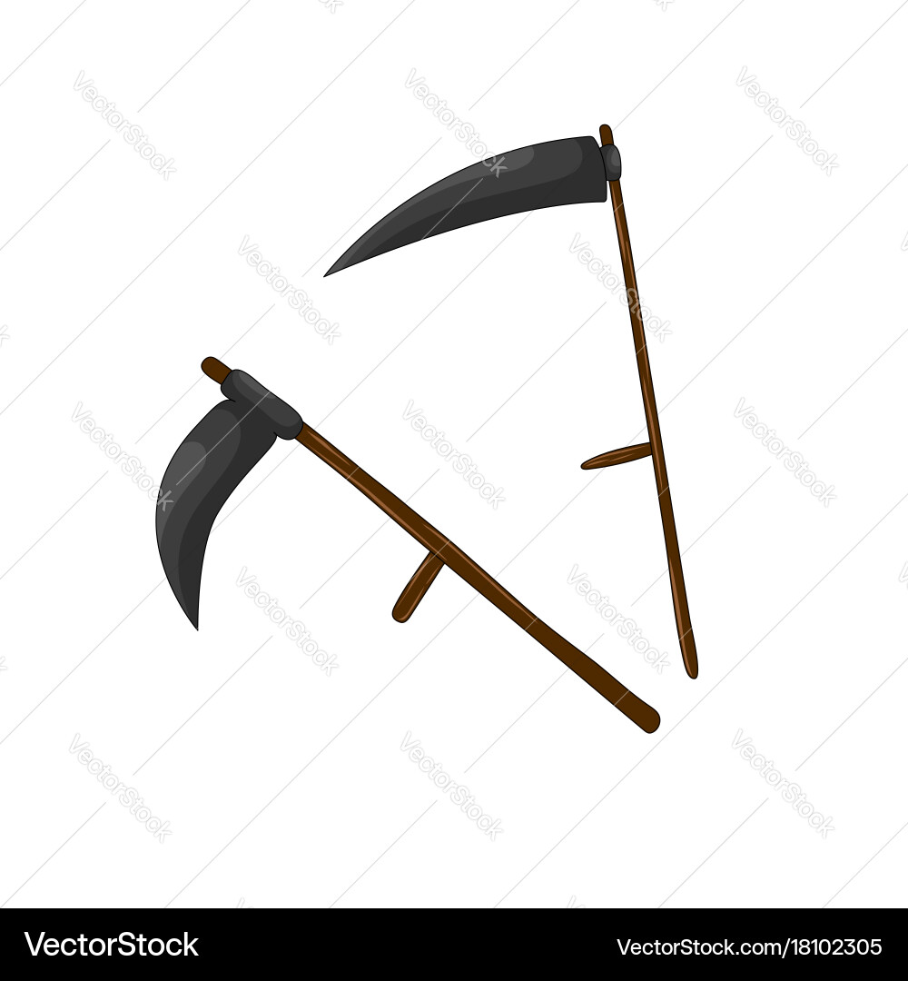 Scythe for grass set isolated on white background Vector Image
