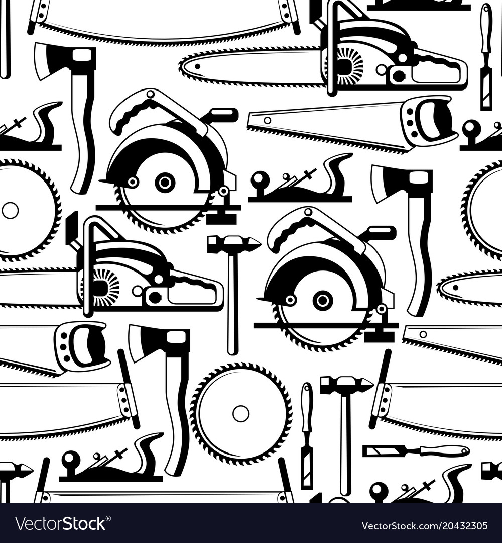 Seamless pattern with equipment and tools for Vector Image