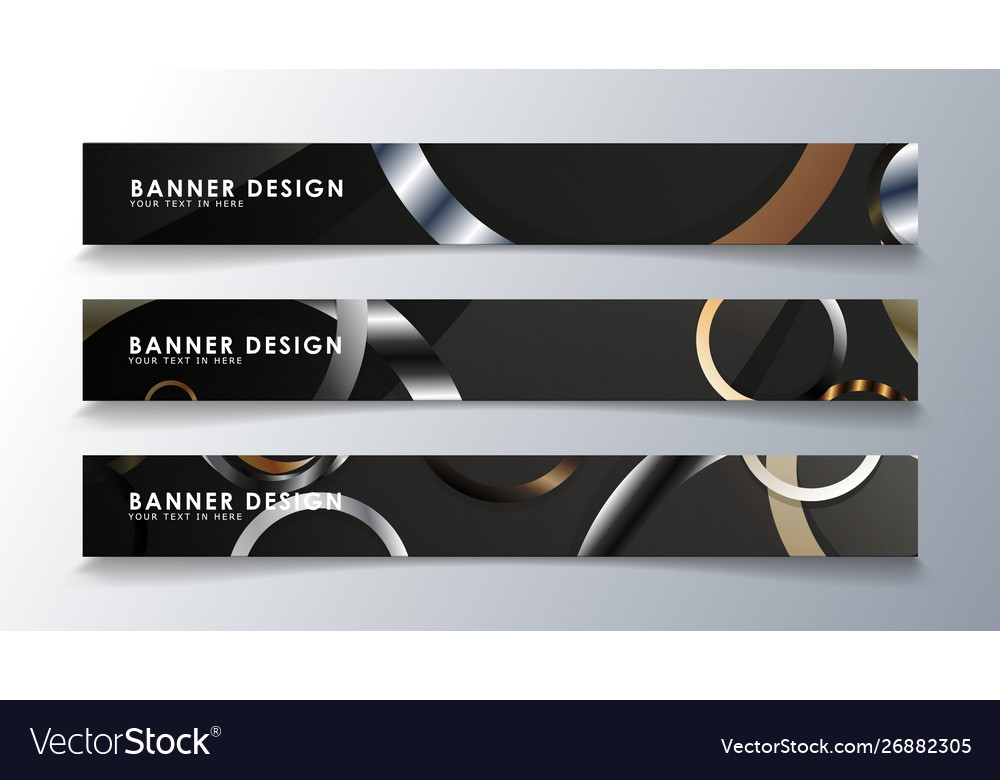 Set rectangular banner with a circle background Vector Image