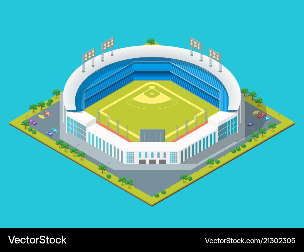 Soccer or baseball park stadium concept 3d Vector Image