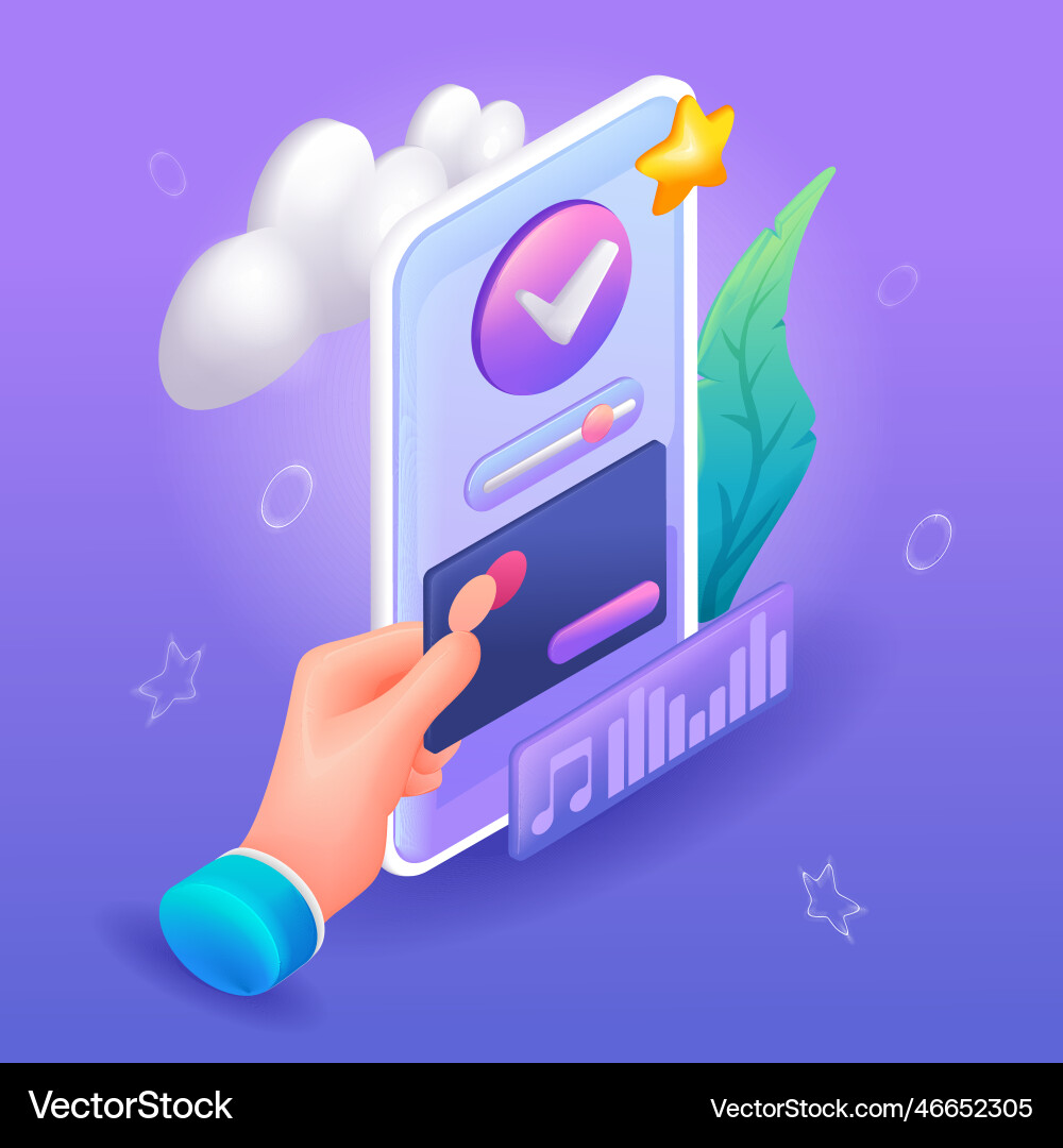 Trending 3d isometric cartoon icon payment Vector Image