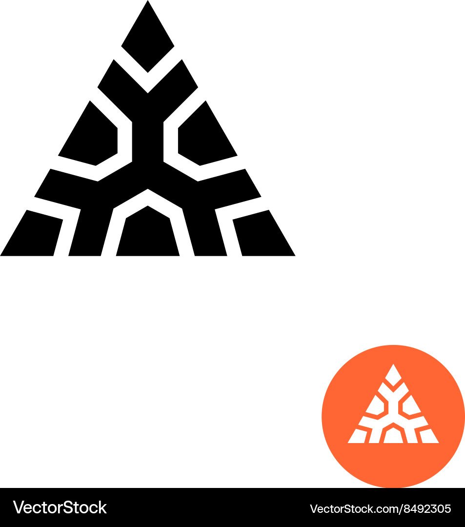 Triangle ancient tribal style logo monumental Vector Image