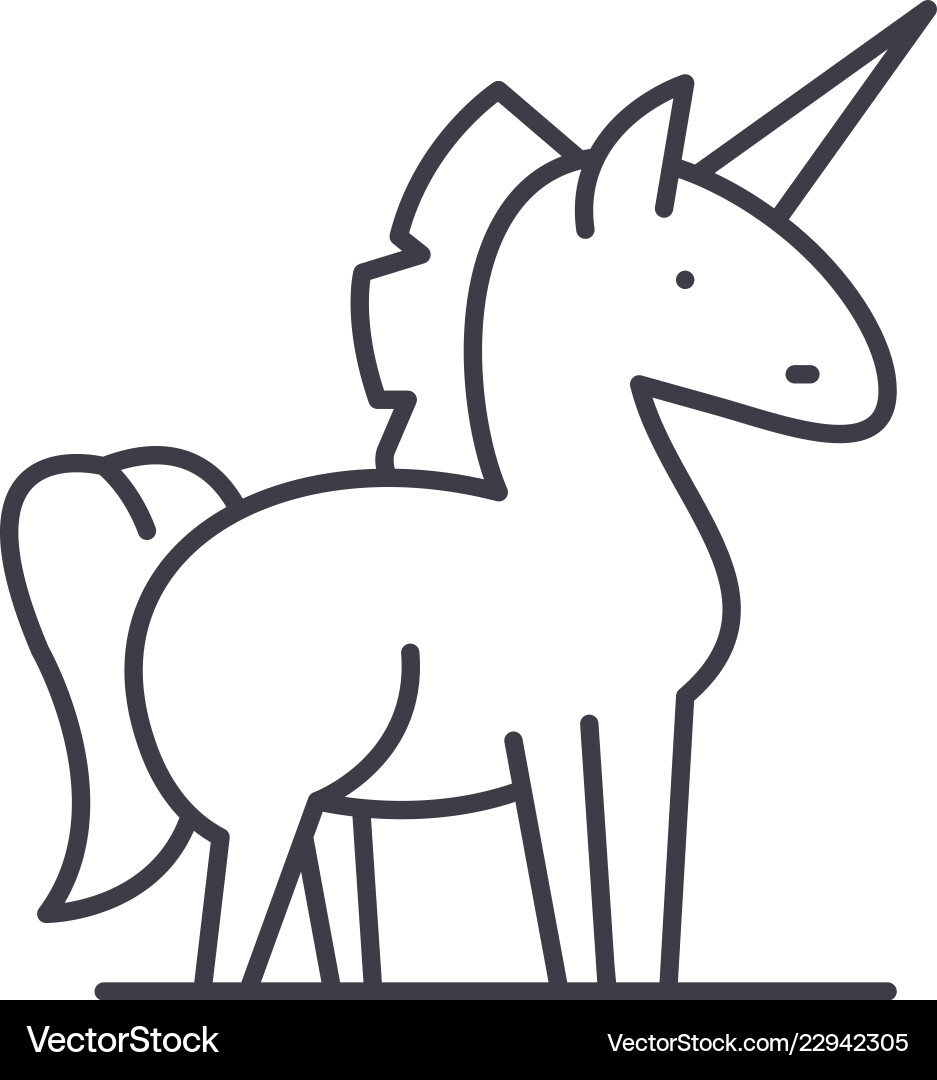 Unicorn line icon concept unicorn linear Vector Image