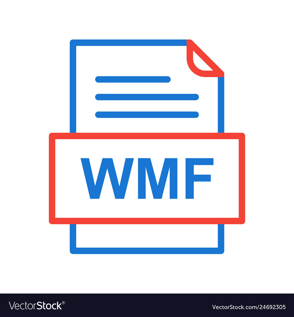 Wmf file document icon Royalty Free Vector Image