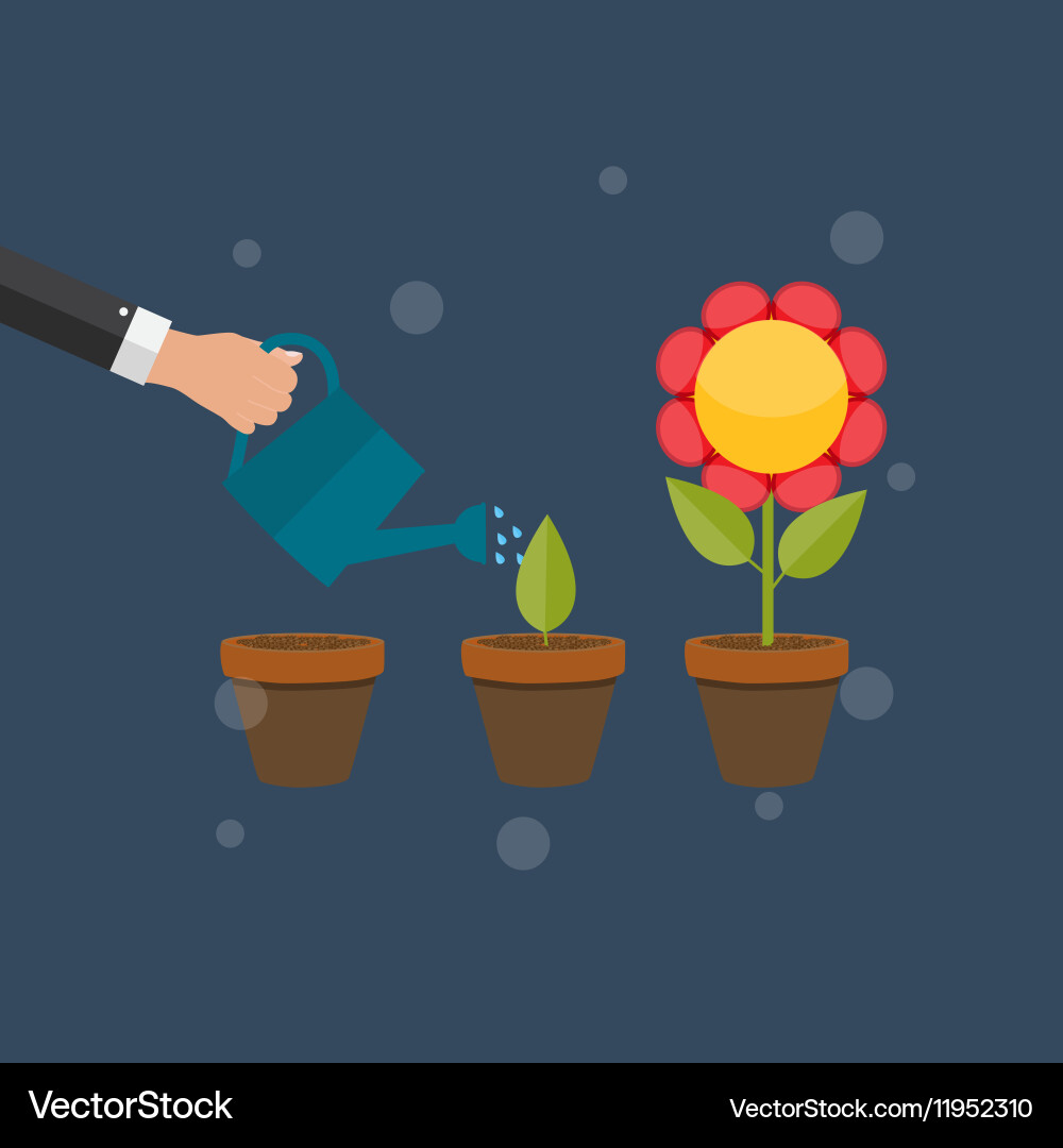 Abstract Flat Nature Plants Growth Graphic Design Vector Image
