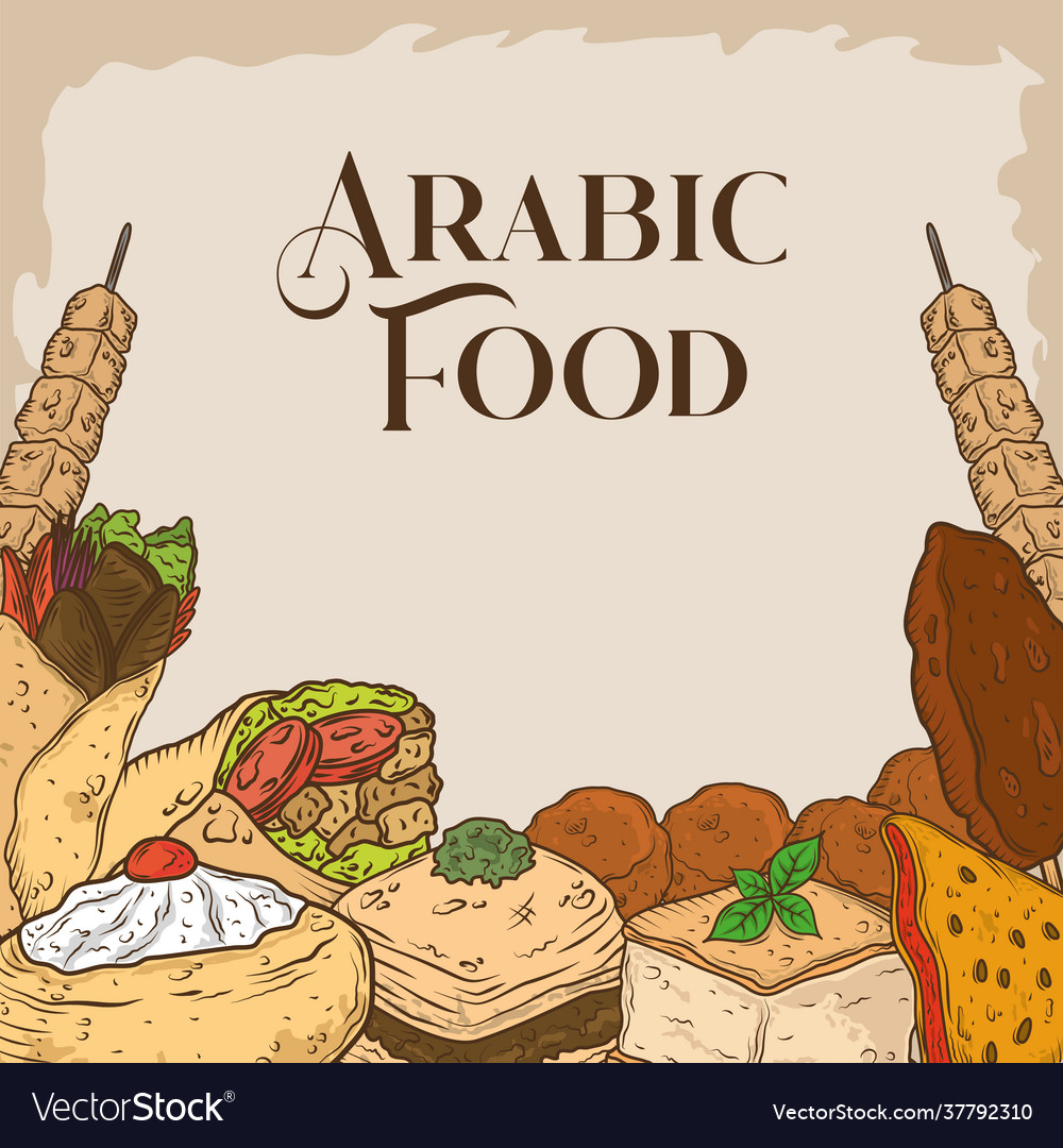 Arabic food authentic Royalty Free Vector Image