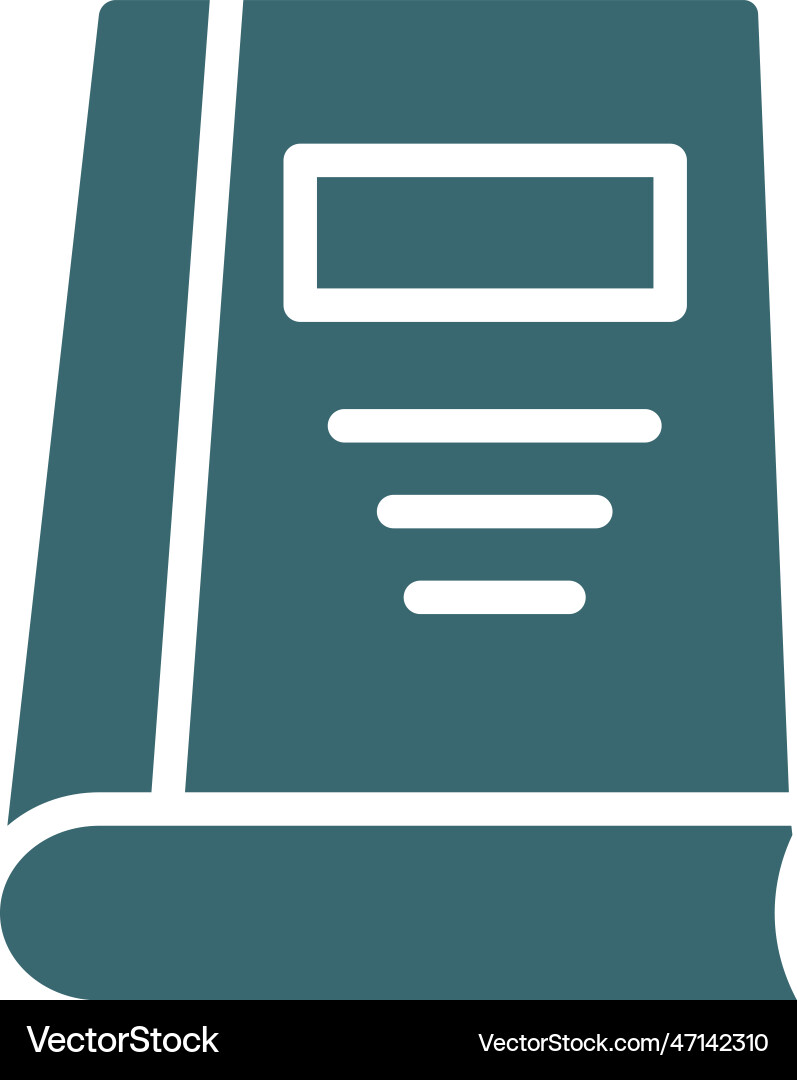 Closed book with marker icon filled book Vector Image