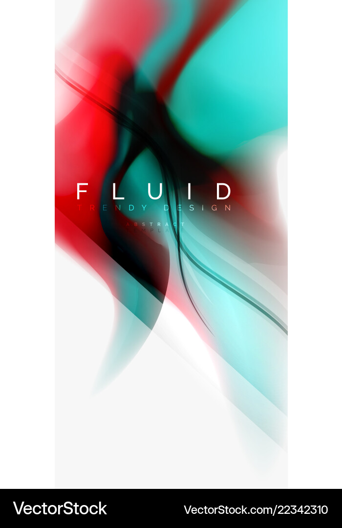 Color flowing wave trendy liquid design template Vector Image