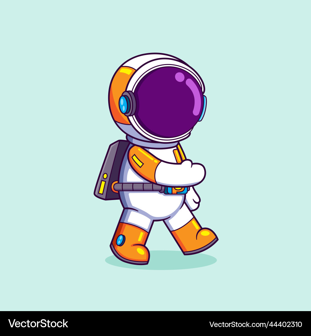Cute astronaut is walking and stepping Royalty Free Vector