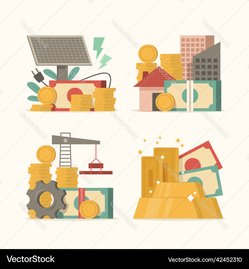 Energy and infrastructure investment Royalty Free Vector