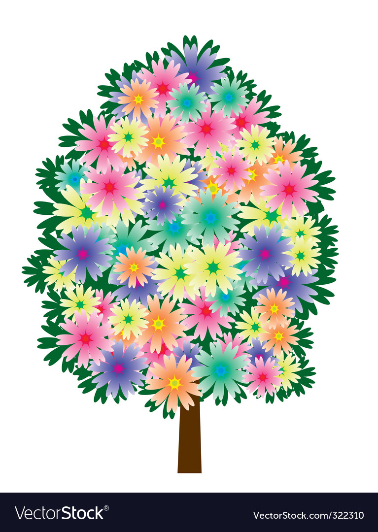 Flower tree Royalty Free Vector Image - VectorStock