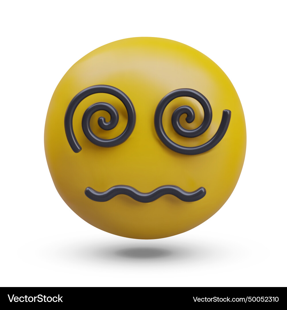 Front view on emoji under hypnosis funny cute Vector Image