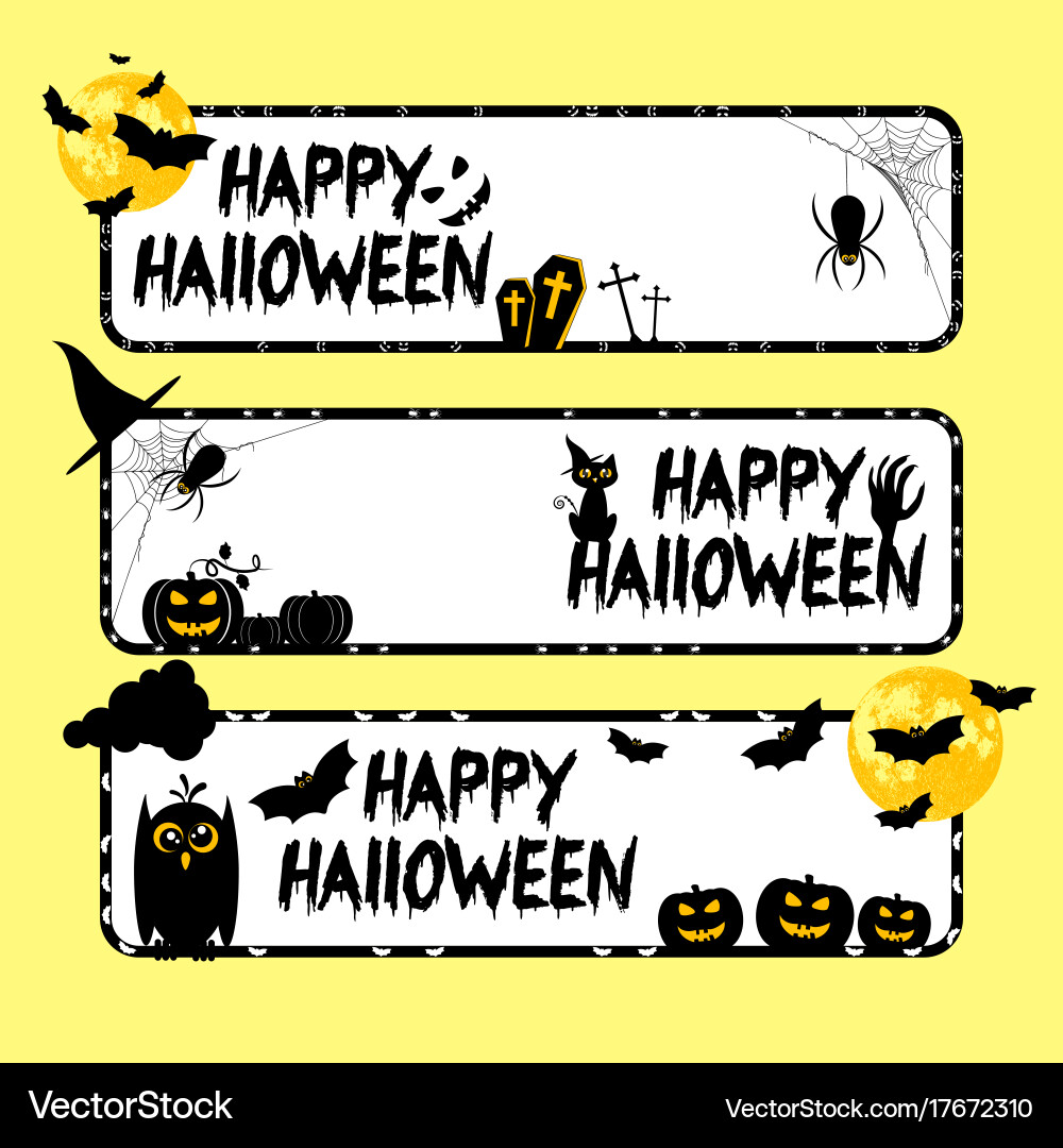 Holiday banners for halloween Royalty Free Vector Image