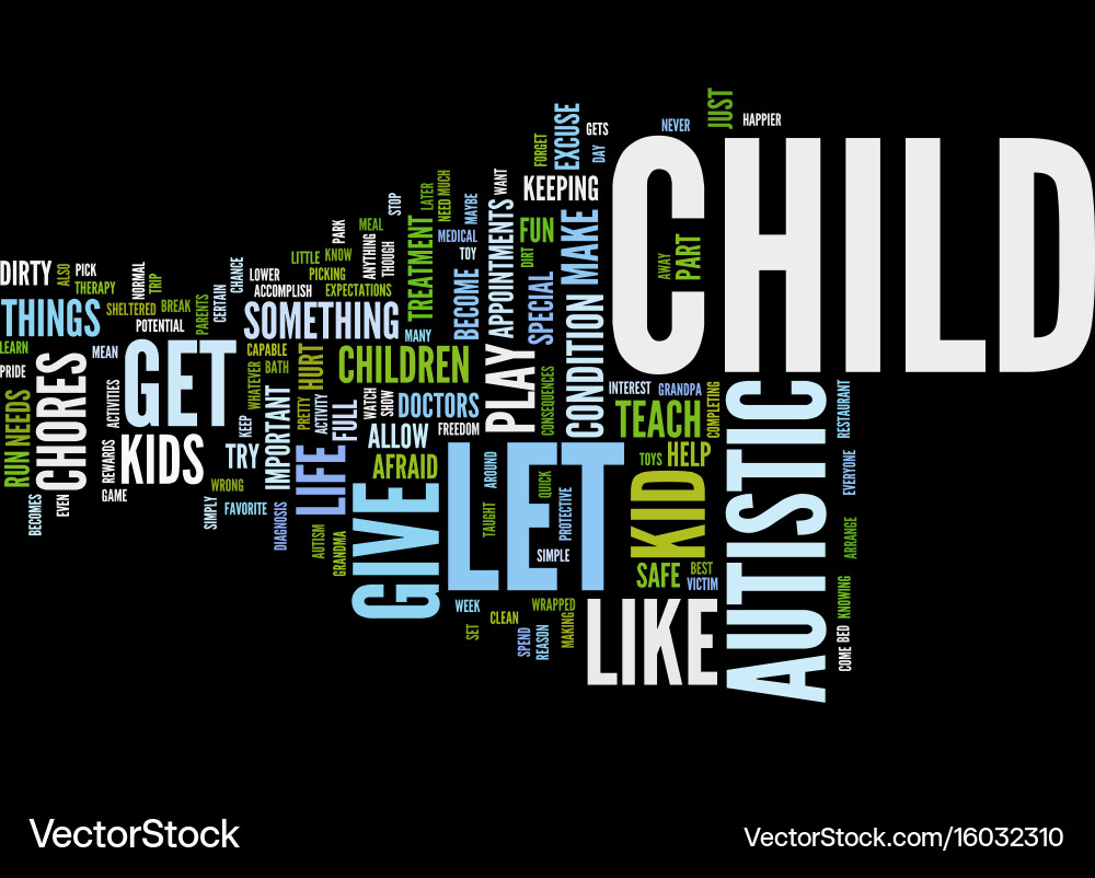 Let your autistic child be a kid text background Vector Image