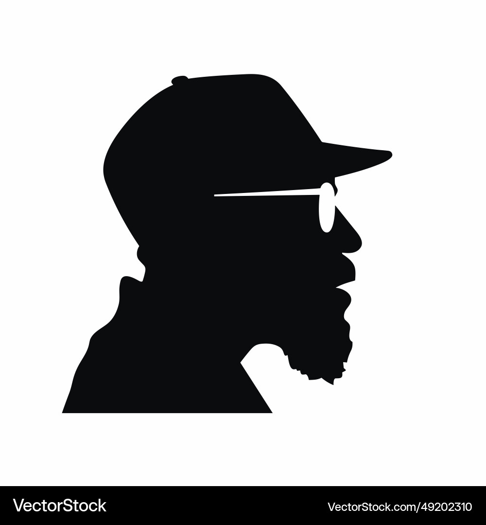 Man head black icon on white background man head Vector Image