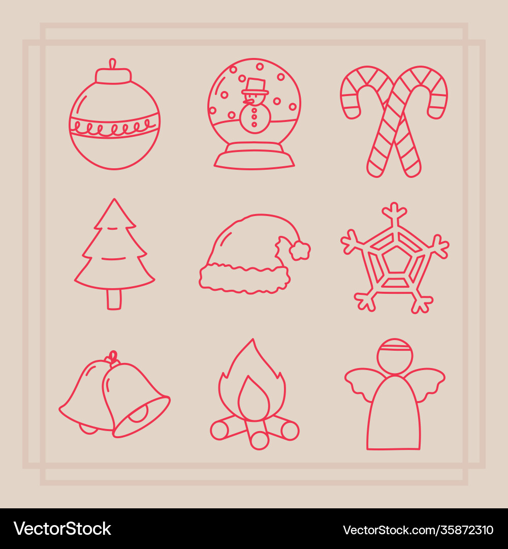 Merry christmas set icons design Royalty Free Vector Image