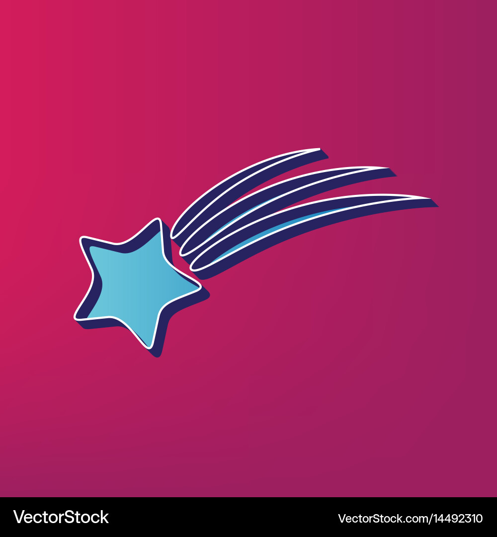 Meteor shower sign blue 3d printed icon Royalty Free Vector