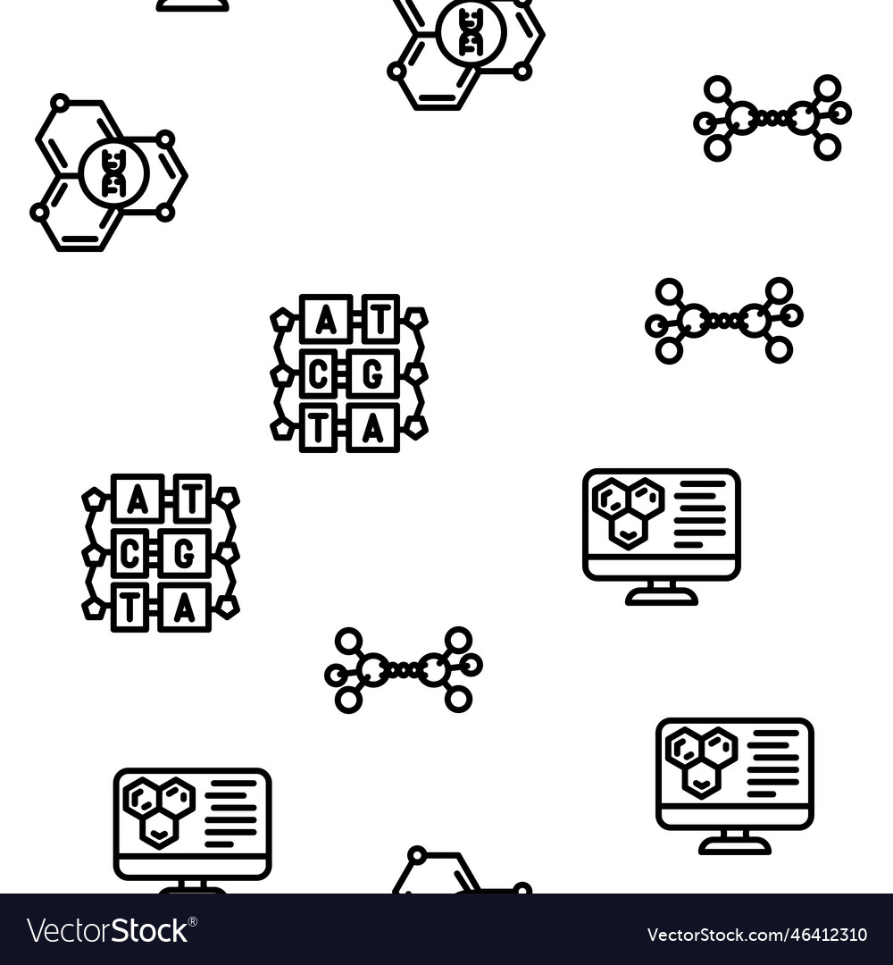 Molecule chemistry science seamless pattern Vector Image