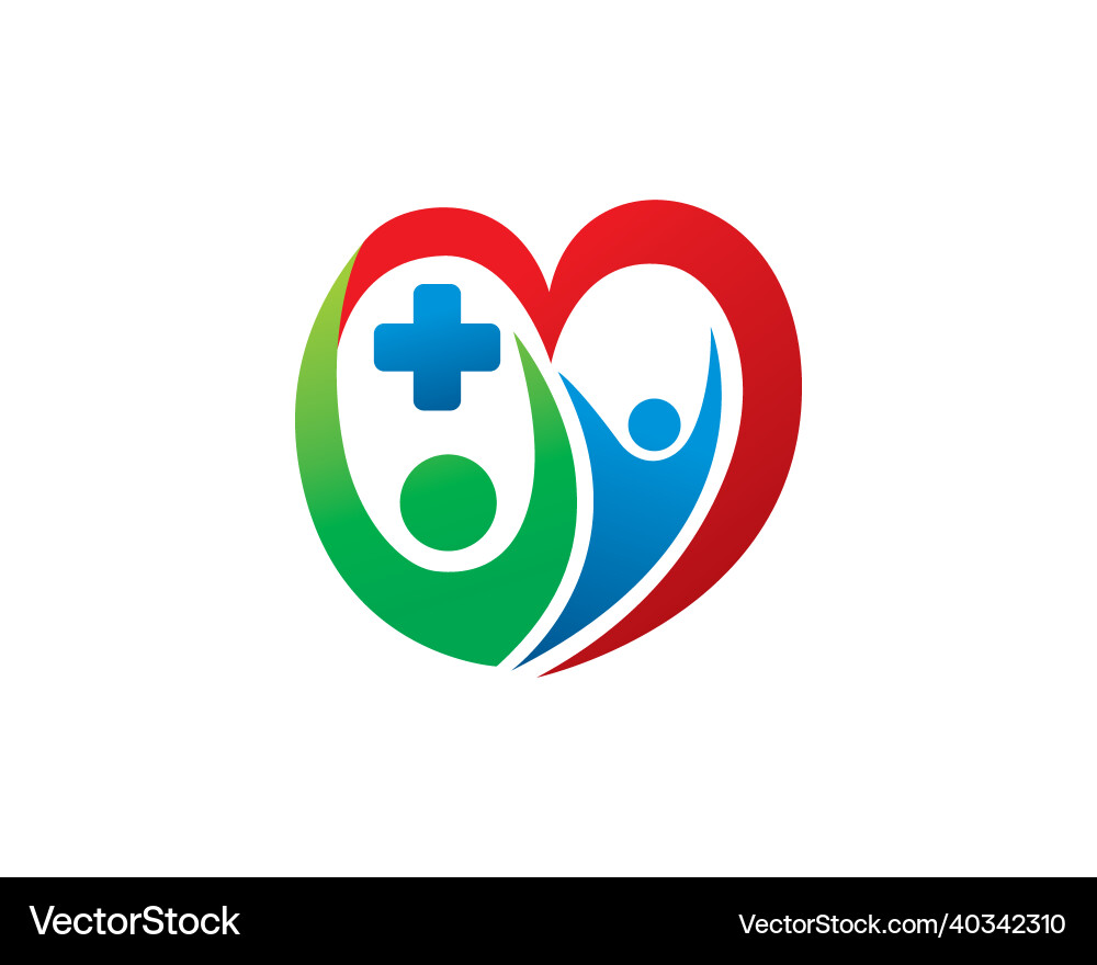 People and plus logo template icon symbol Vector Image