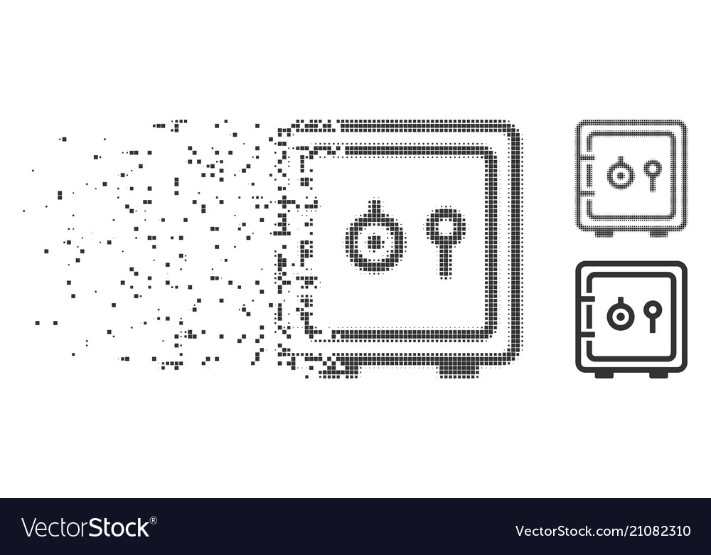 Safe destructed pixel halftone icon Royalty Free Vector Safe destructed pixel halftone icon Royalty Free Vector
