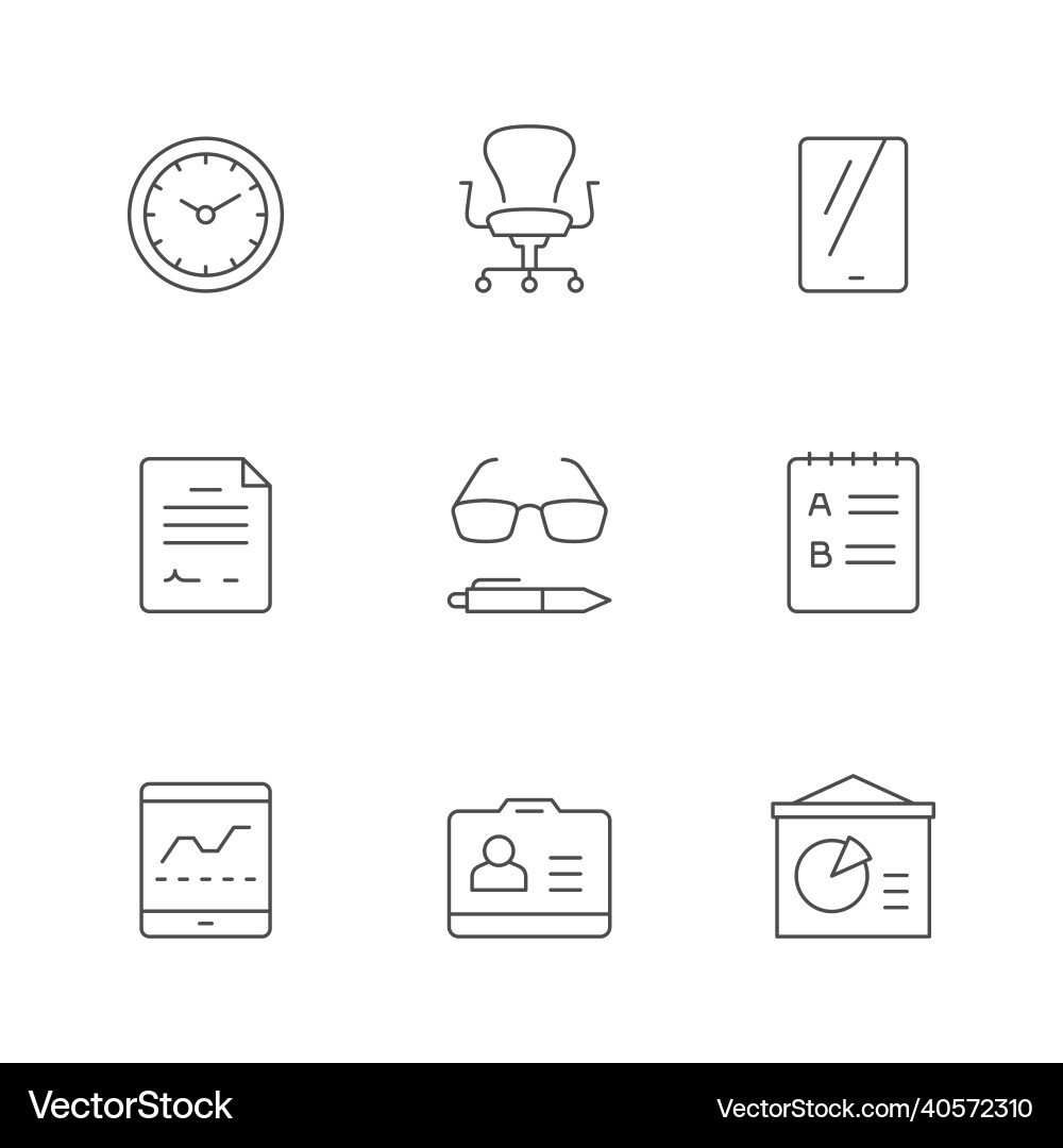 Set line icons of workspace Royalty Free Vector Image
