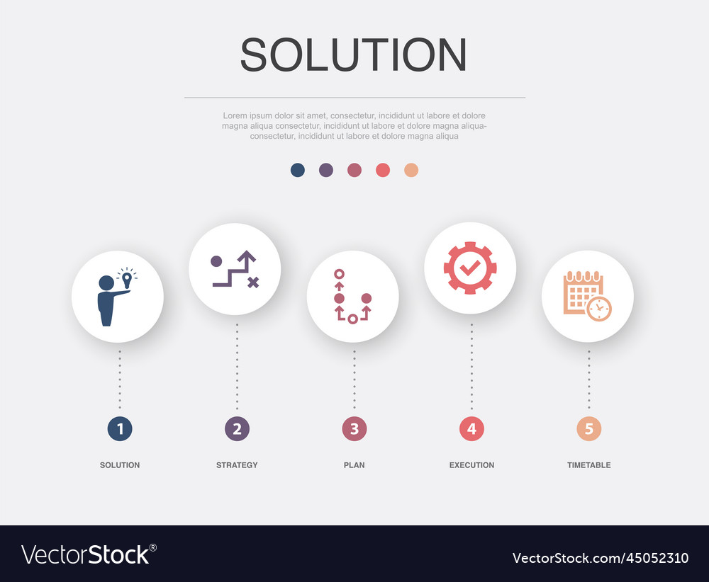 Solution Strategy Plan Execution Timetable Vector Image