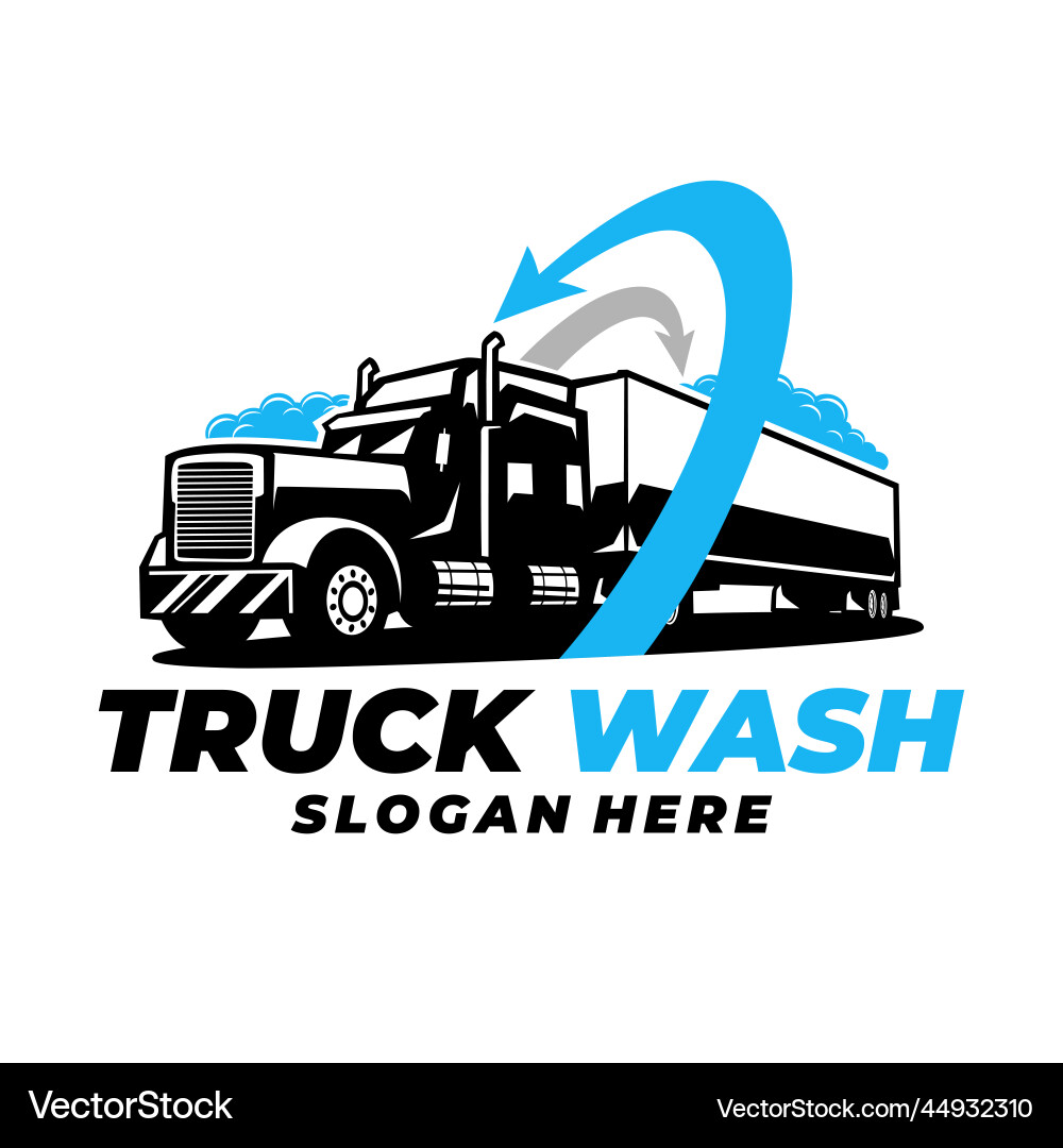 Truck wash logo design template Royalty Free Vector Image