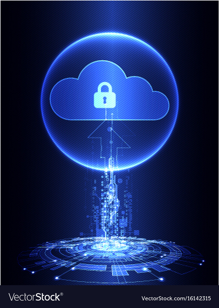 Abstract security cloud technology background Vector Image