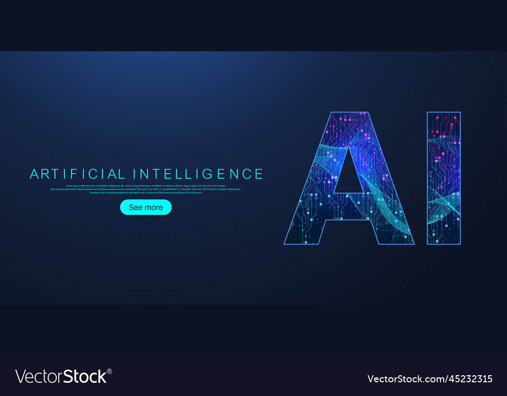 Artificial intelligence and machine learning Vector Image