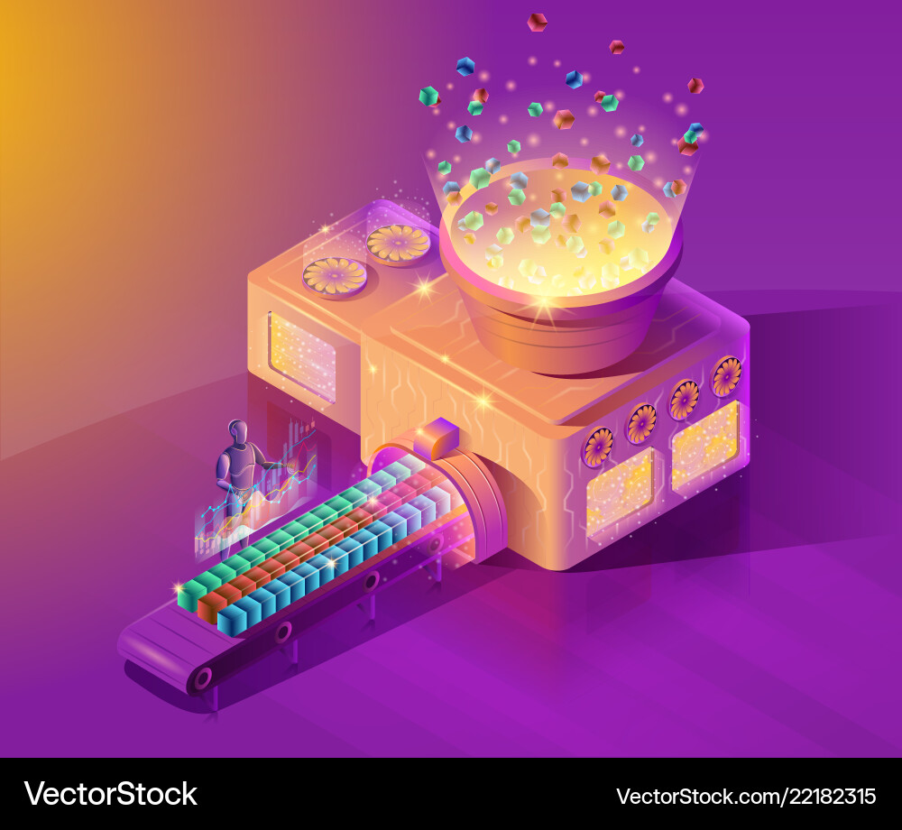 Big data ai automated analytics concept Royalty Free Vector