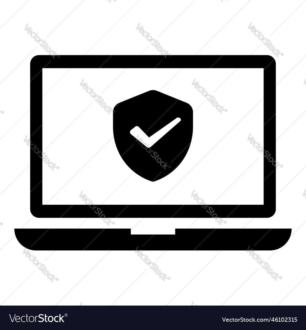 Computer security icon protection antivirus Vector Image