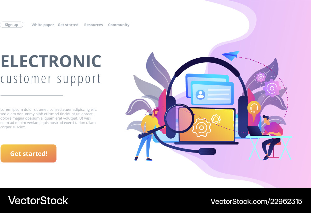 Customer self-service concept landing page Vector Image
